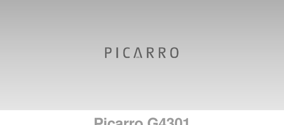 G4301 Gas Scouter User Manual | Picarro