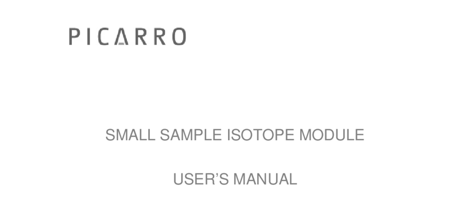 Small Sample Introduction Module - A0312 | Picarro